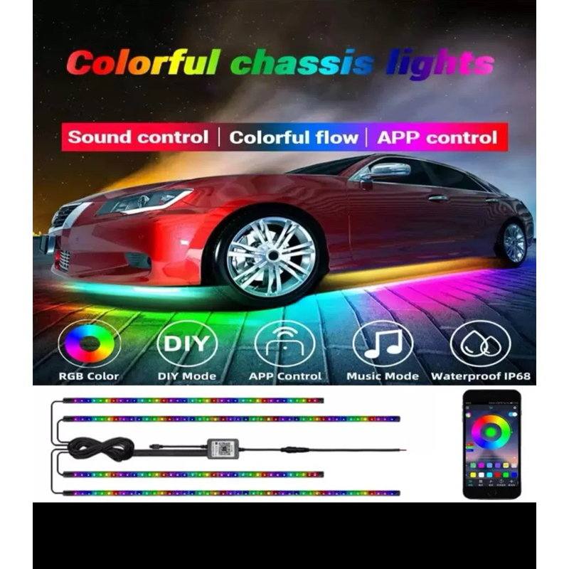 Car Underglow Light Dream RGB Flexible Strip LED Underbody Lights Neon ...