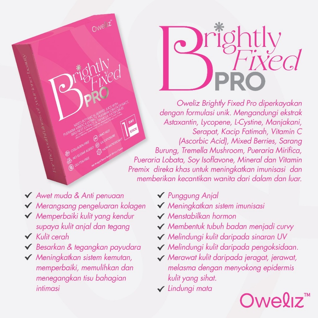 Oweliz Brightly Fixed Pro Beauty Supplement | Shopee Malaysia