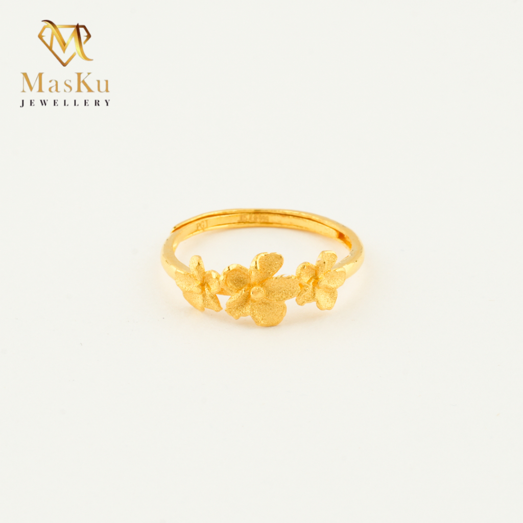 Masku Jewellery 999 Adjustable Ring / 999 Cincin 3 Bunga MKJR181072 ...
