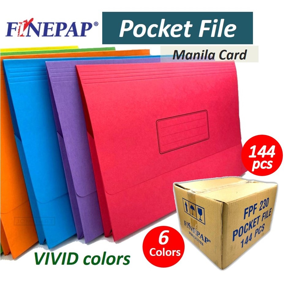 Finepap Manila Pocket File A4 FPF230 144 pcs Carton Box/ Fail Poket ...