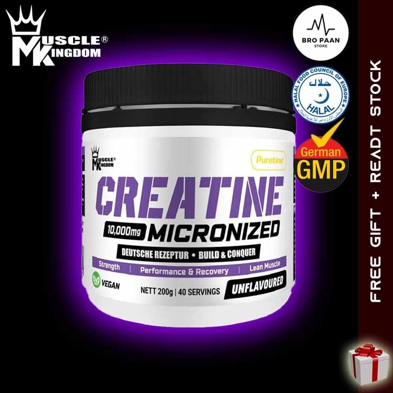 Muscle Kingdom Creatine Micronized (200g | Unflavoured) - Creatine Monohydrate, Sizing, Halal ...