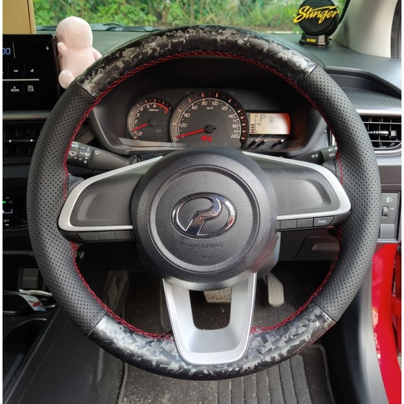 Universal Forged Leather Myvi Axia Bezza City Civic Car Steering Cover ...