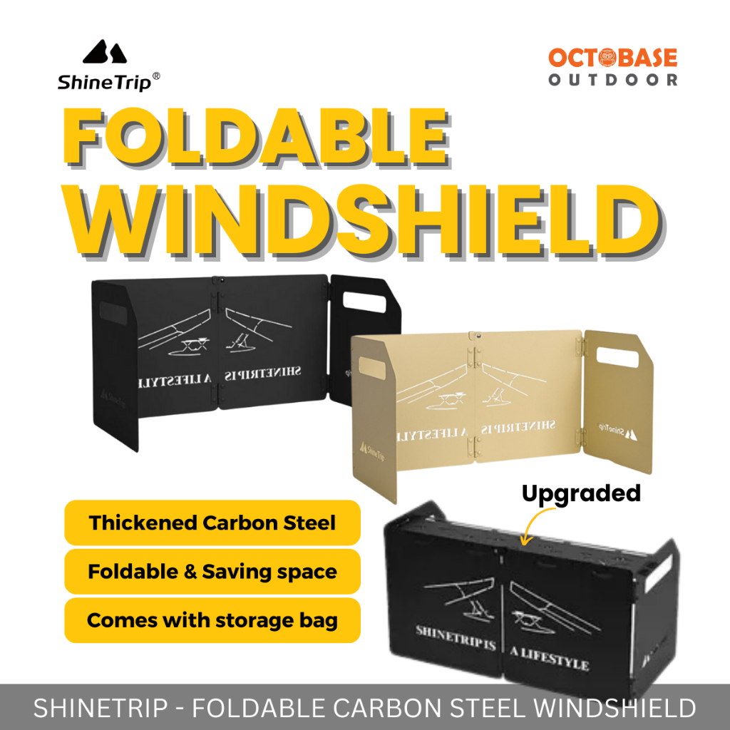 SHINETRIP - FOLDABLE WINDSHIELD FOR OUTDOOR GAS STOVE COOKING BLOCKER ...