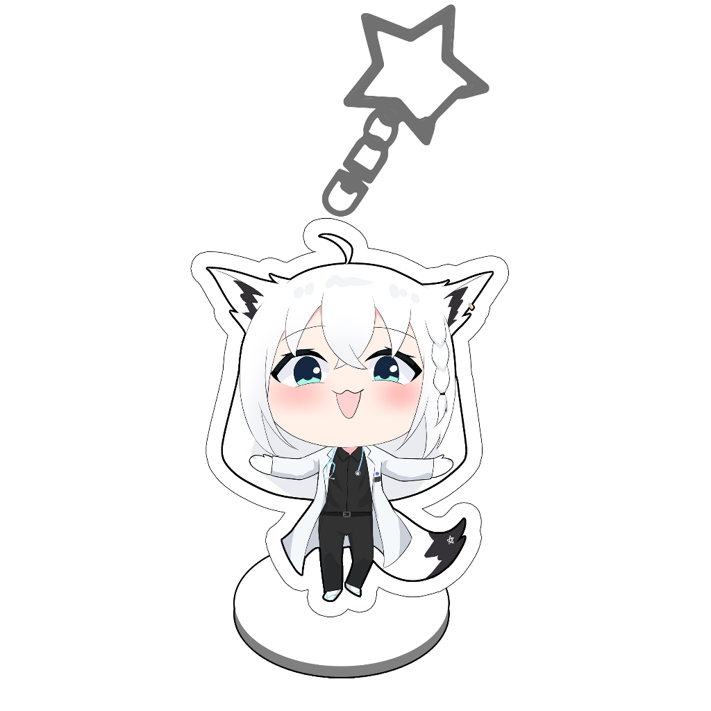 Shirakami Fubuki Hololive keychain standee by Nisemori | Shopee Malaysia