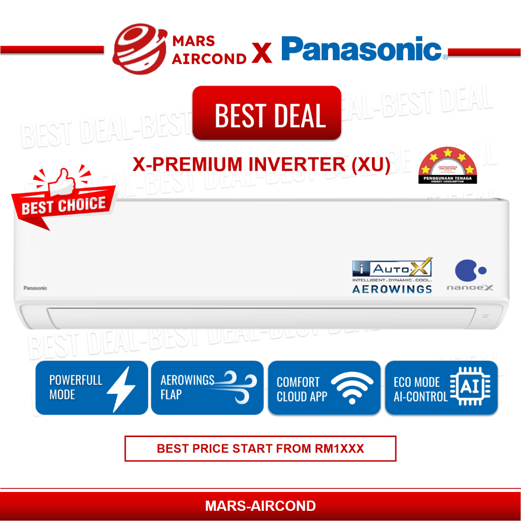 Panasonic X-Premium Inverter R32 Aircond XU Series (1hp/1.5hp/2hp/2.5hp ...
