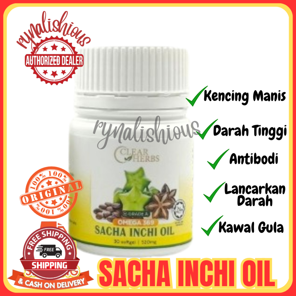 CLEAR HERBS Sacha Inchi Oil 520mg Vege Softgel Minyak Sacha Inchi ...