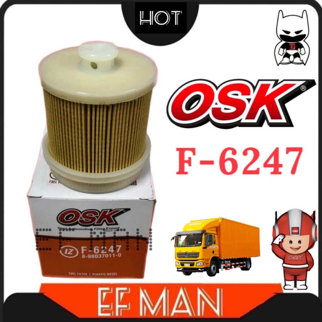 OSK DIESEL FUEL FILTER F-6247 ISUZU NPR PRO LORRY LORI FUEL FILTER ...