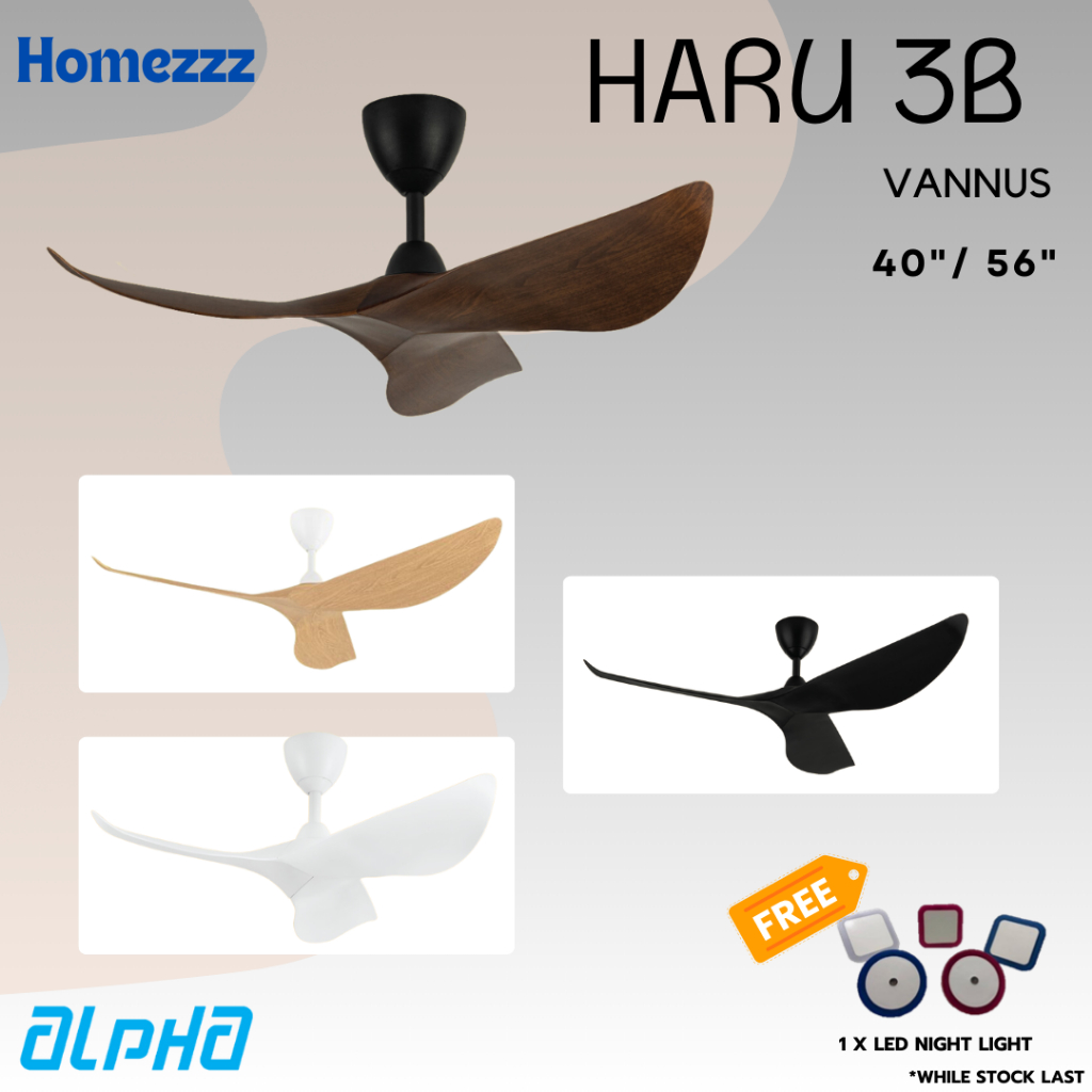 ALPHA Vannus HARU 3B 56/40 inches DC Remote Ceiling Fan | Shopee Malaysia