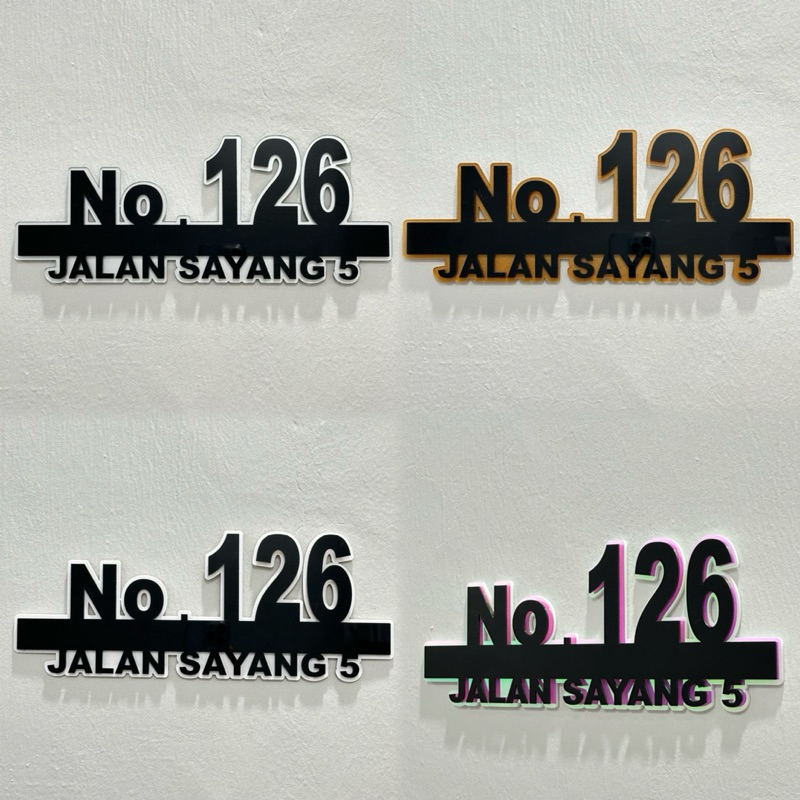 Custom Made Number Plate Rumah Aryclic 5MM modern House Plate Alamat ...