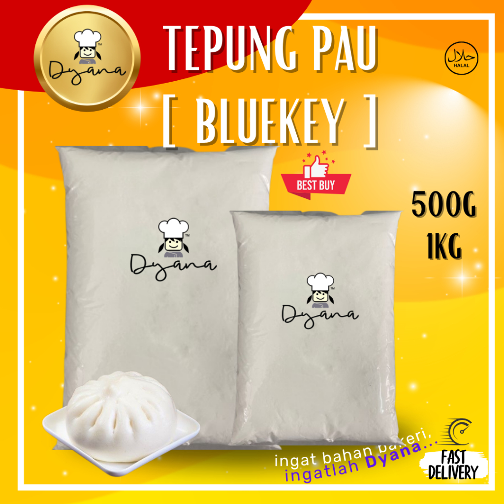 Tepung Pau | Pau Flour [Blue Key] 500g/1kg | Shopee Malaysia