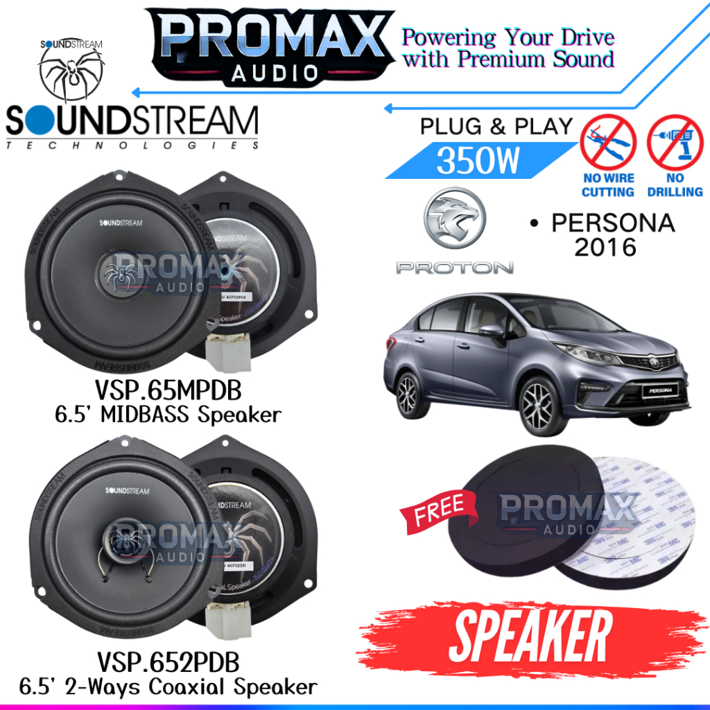 PROTON PERSONA VVT NEW | SOUNDSTREAM VSP Black Series 350W Plug & Play ...