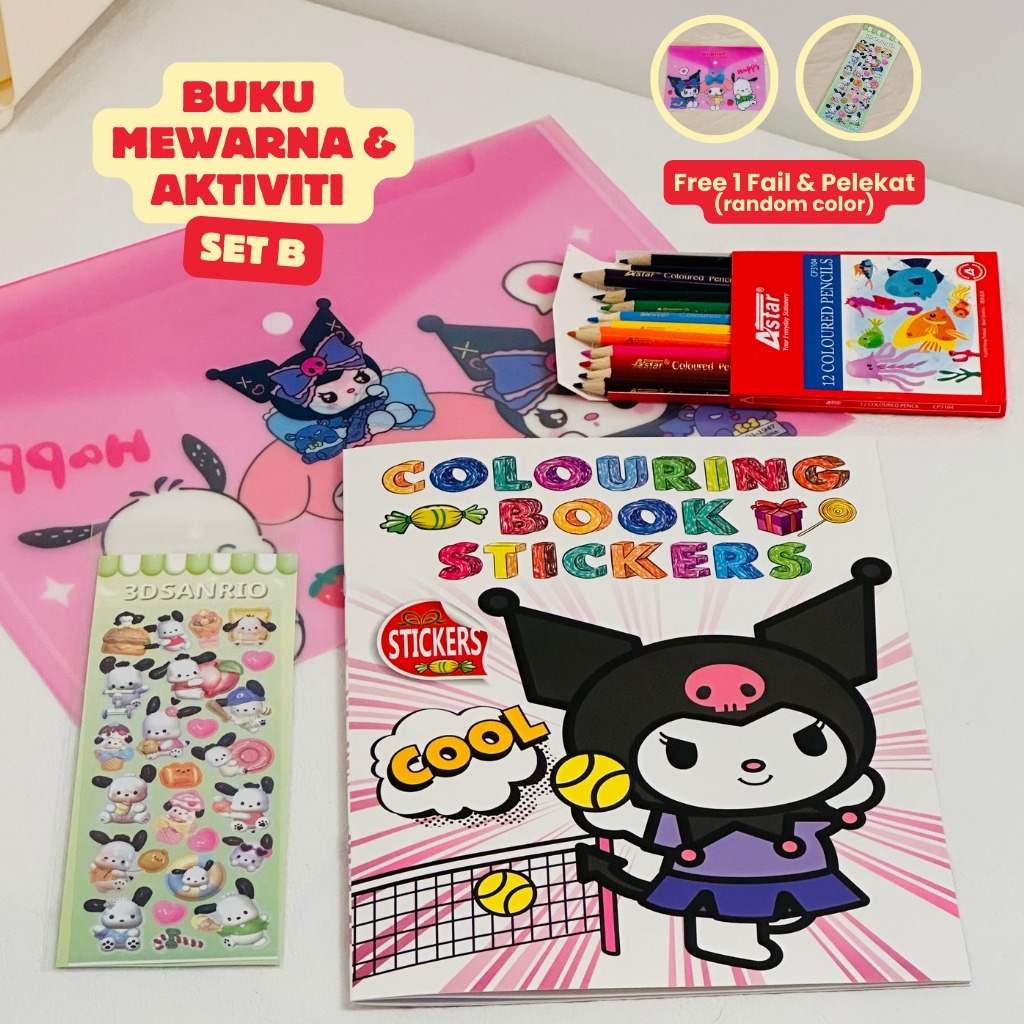 Readystock Promotion Available Preschool Learning A4 Kuromi Colouring ...