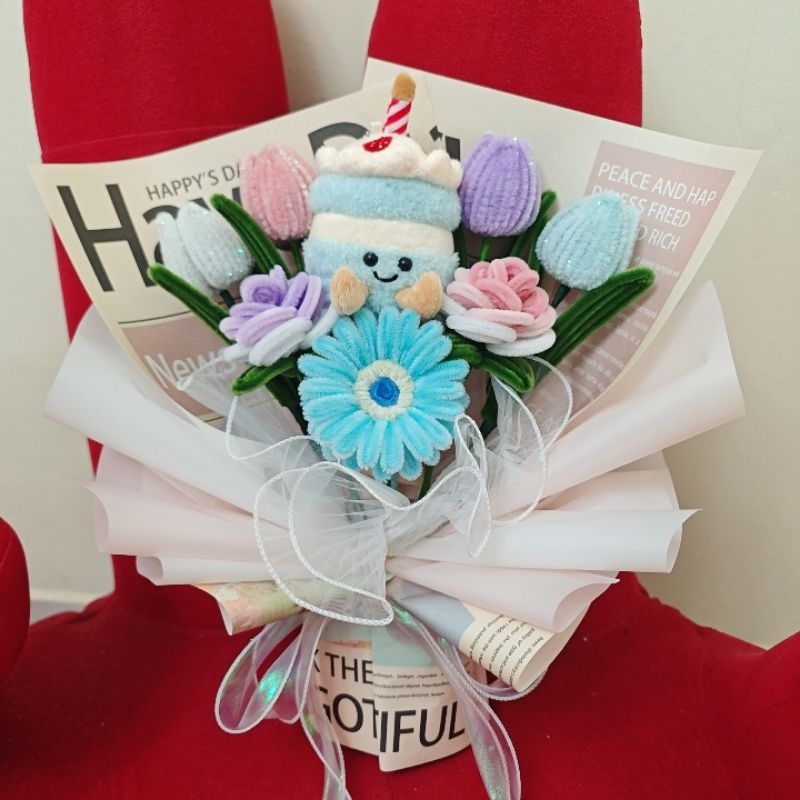 Chenille stem pipe cleaner birthday bouquet birthday gift 扭扭棒生日花束礼物 ...