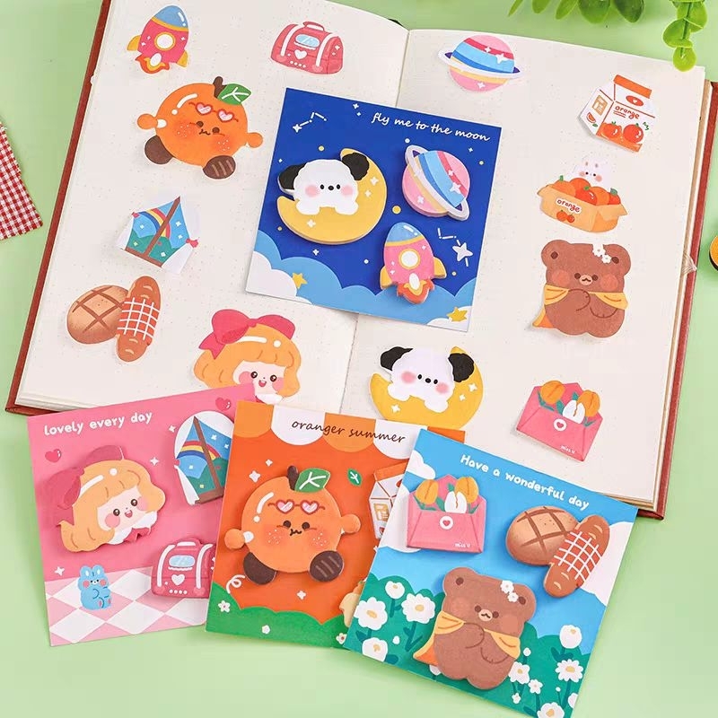 cartoon multi-functional combination post-it notes cute decorative ...