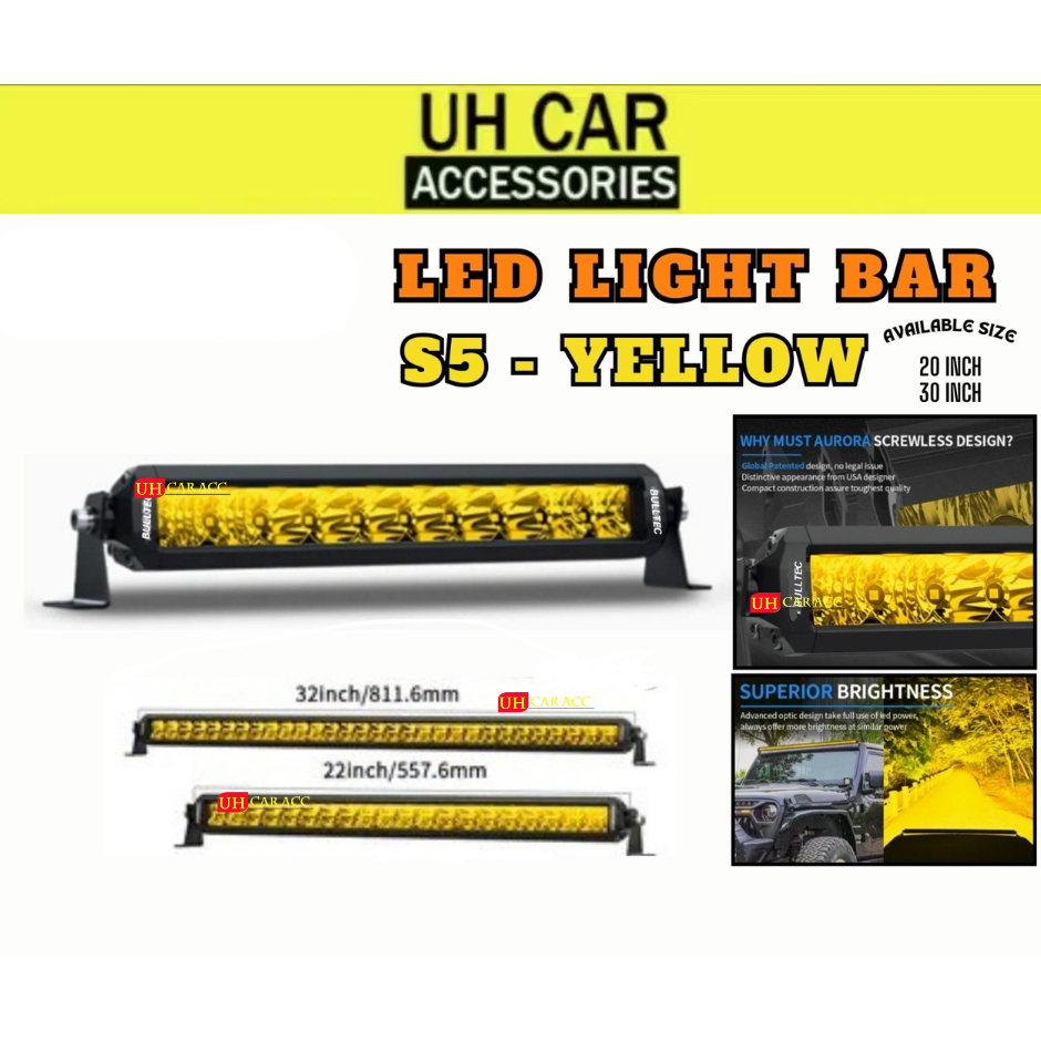 BULLTEC S5 UNIVERSAL 4X4 RANGER HILUX DMAX TRITON NAVARA YELLOW LED ...