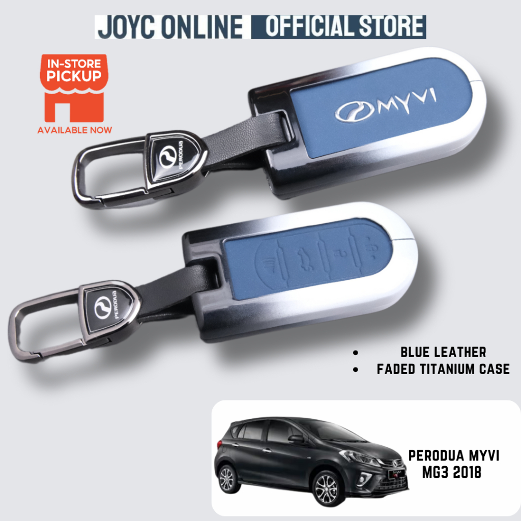 PERODUA Myvi 2018 - 2022 Leather + Titanium Keyless Remote Car Key ...