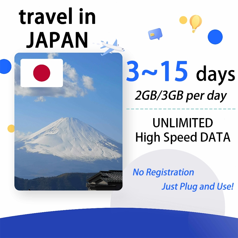 JAPAN Travel Sim Card 3~9 Days【2GB/3GB/DAY】Unlimited Travel Data Sim ...