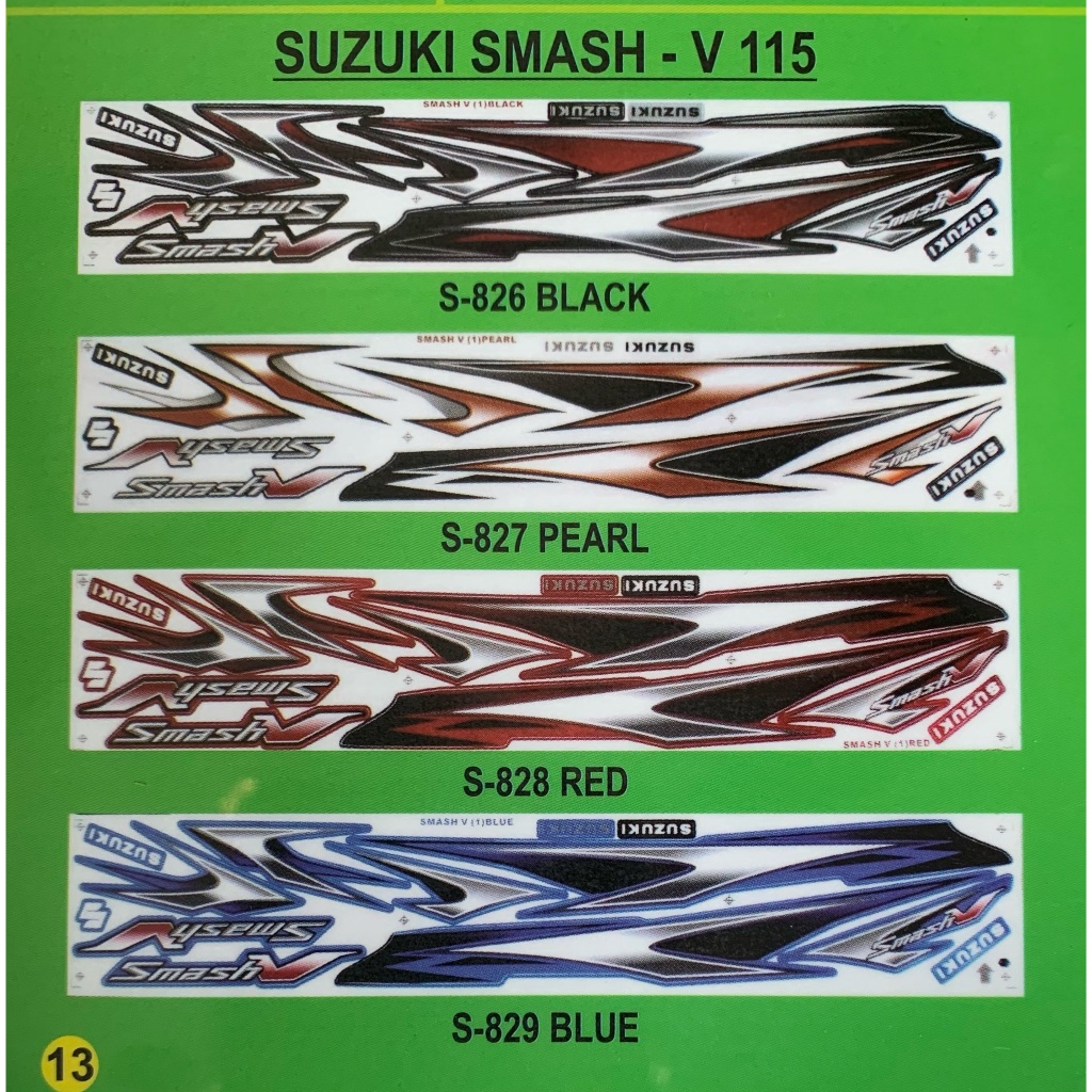 STICKER BODY STRIPE SMASH V115 BLACKS PEARL RED BLUE | Shopee Malaysia