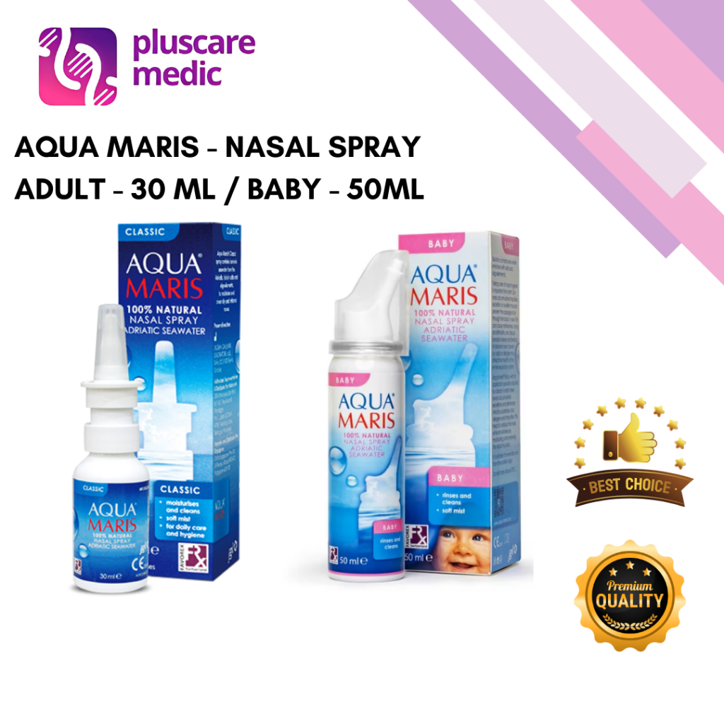 AQUA MARIS 100% NATURAL NASAL SPRAY CLASSIC ADULT 30ML/ BABY 50ML ...