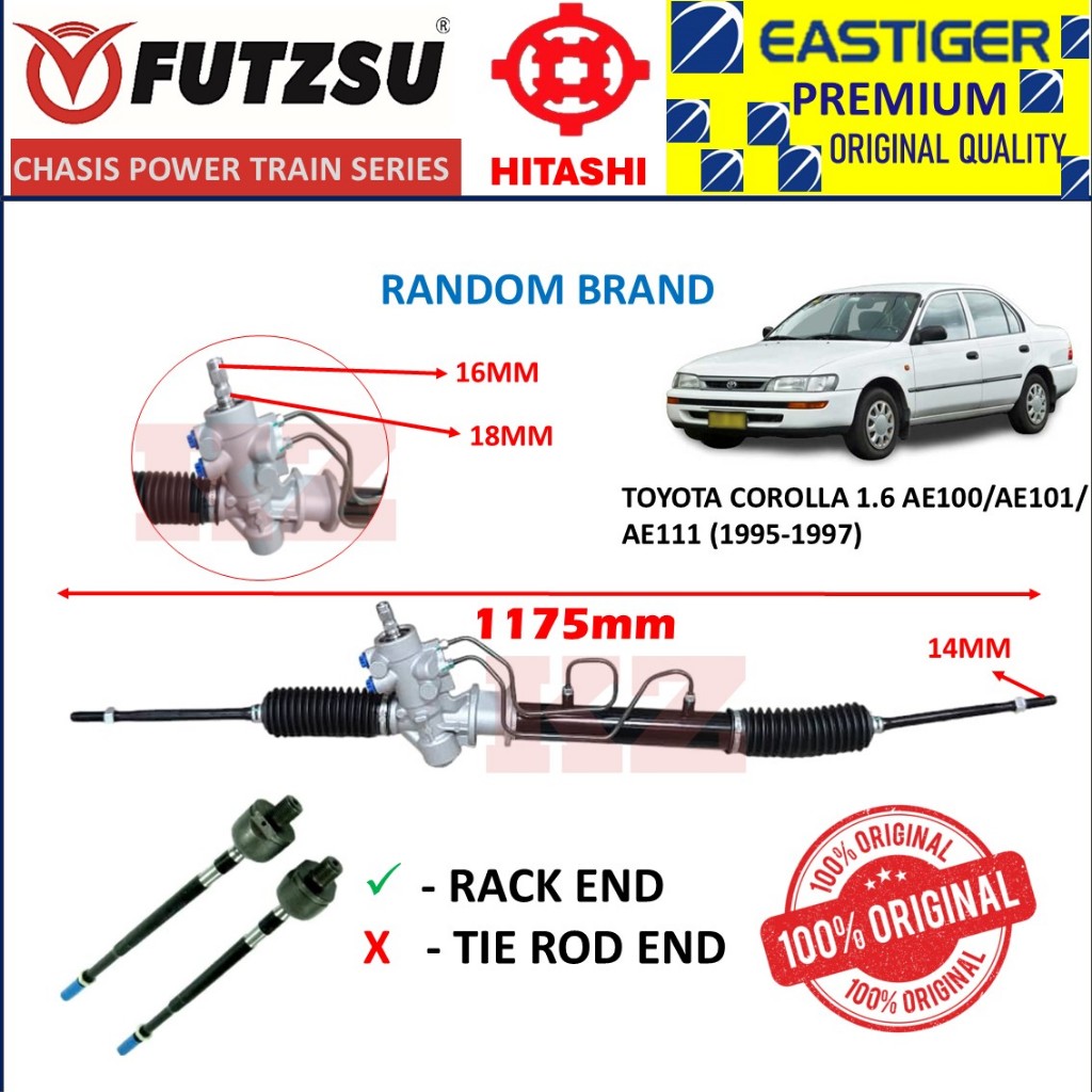 TOYOTA COROLLA 1.6 AE100/AE101/ AE111 (1995-1997) POWER STEERING RACK ...