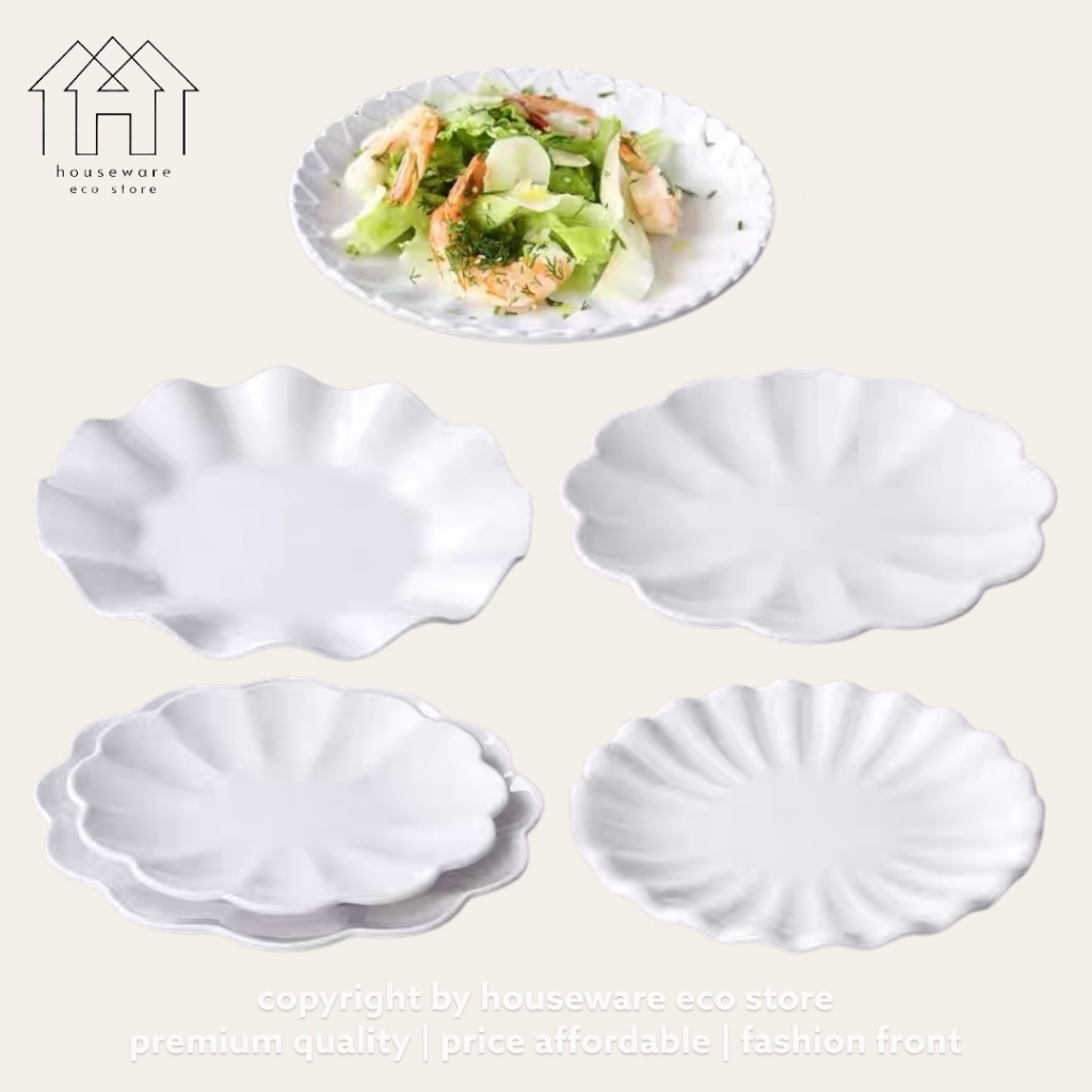 Melamine Round Flower Plate | White Bone Dish Imitation | Dish Disc ...
