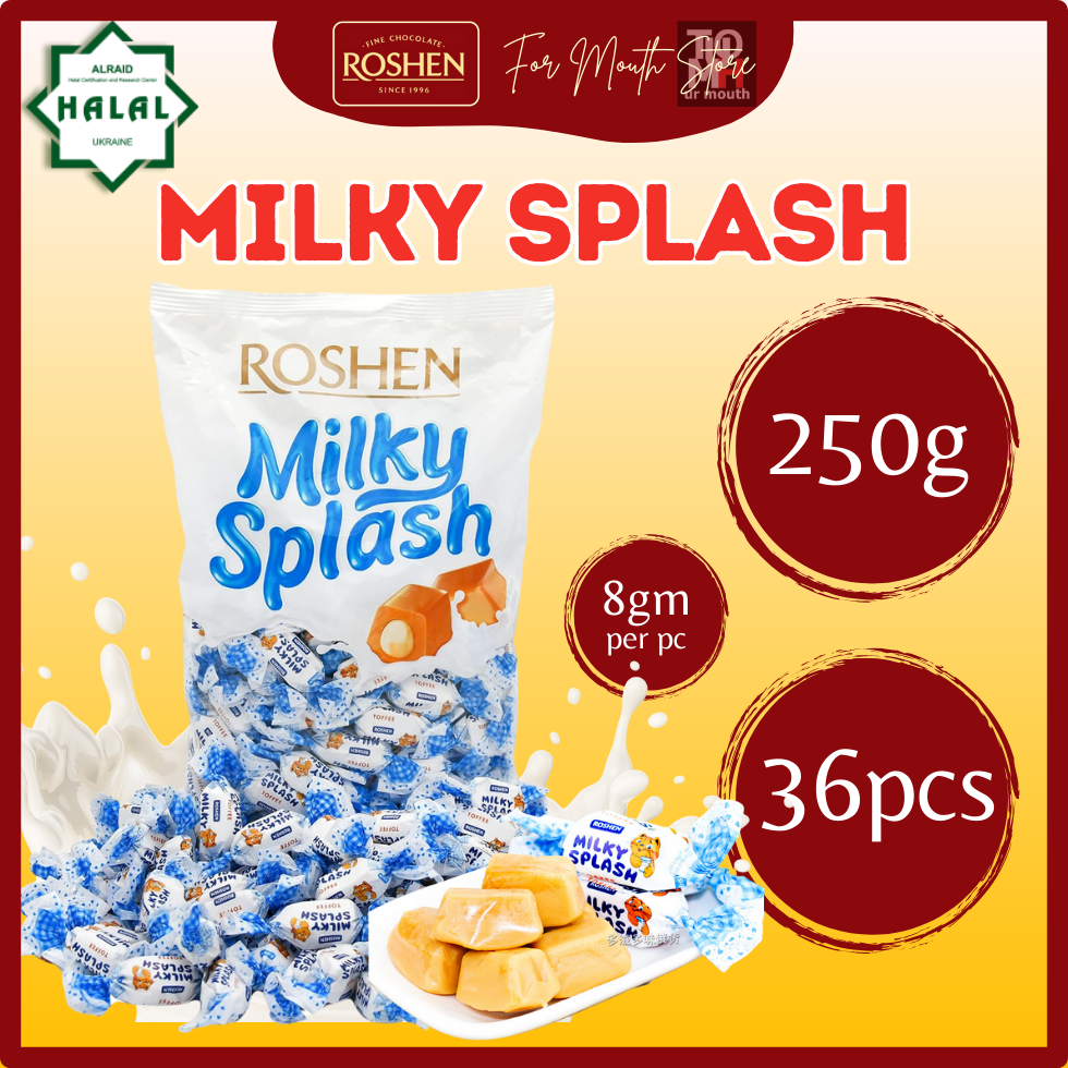 250/500gm ROSHEN Candy Milky Splash Milk Filling Gula Susu Creamy ...