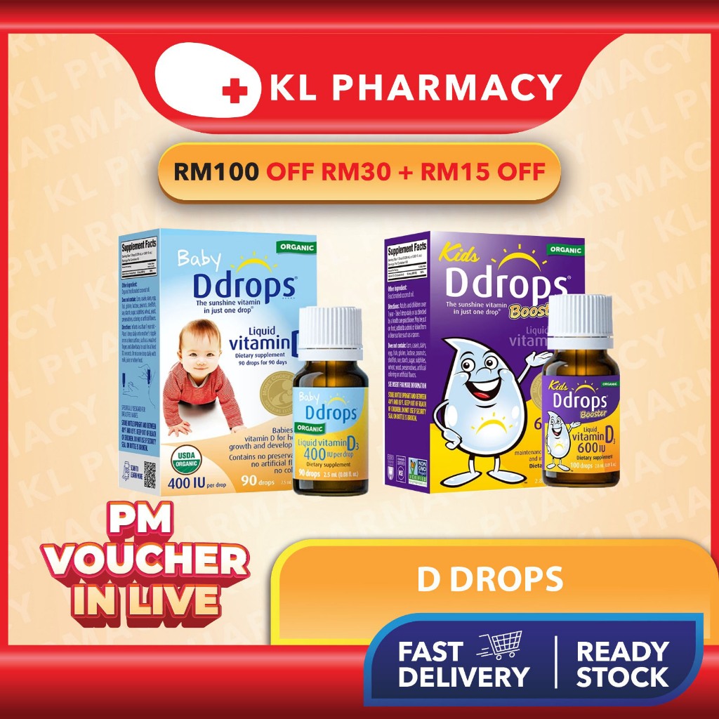 Baby Ddrops D3 400iu / Ddrops Booster D3 600iu Baby Supplement | Shopee Malaysia