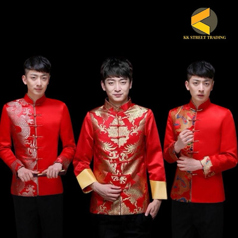 Ready Stock JB Red Men Man Groom Formal Chinese Traditional Samfu ...
