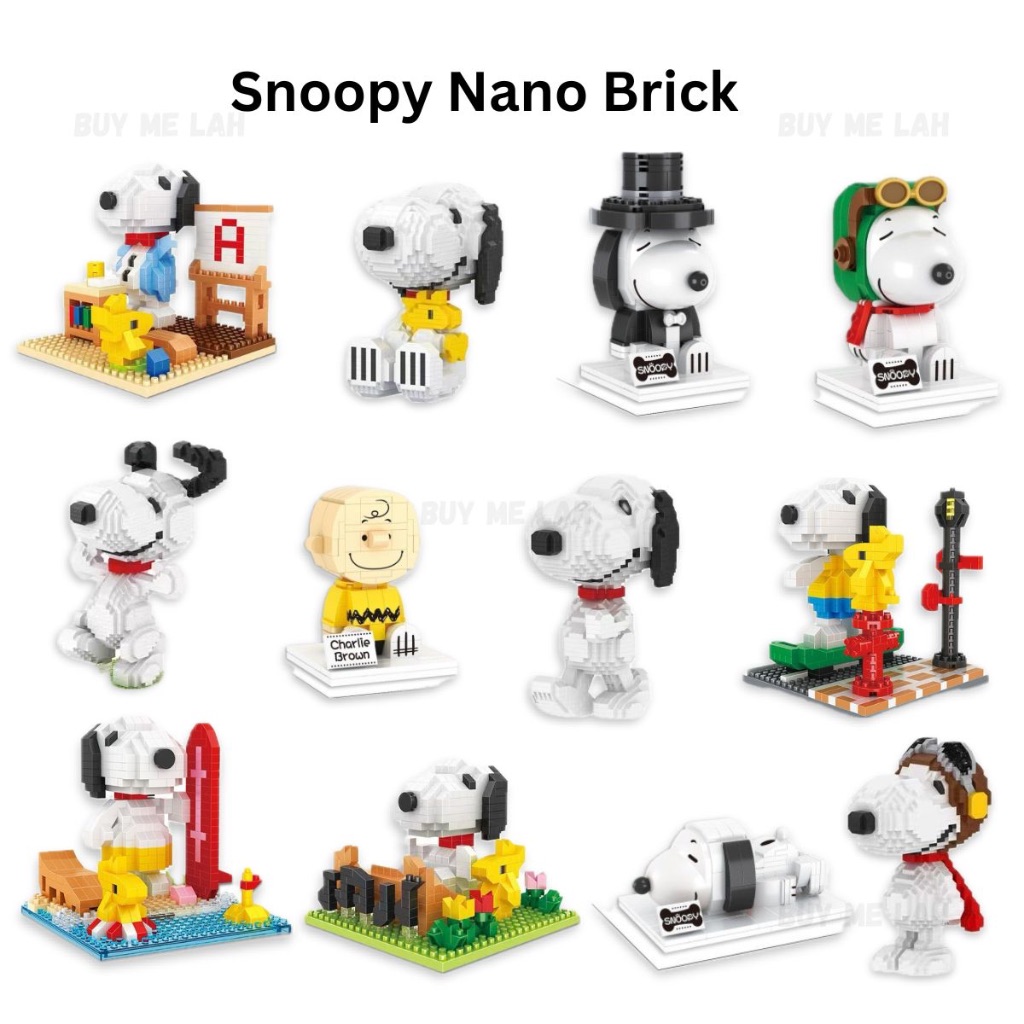 Snoopy Nano Brick Block Building 19Design Toys Gift Decoration | Shopee ...