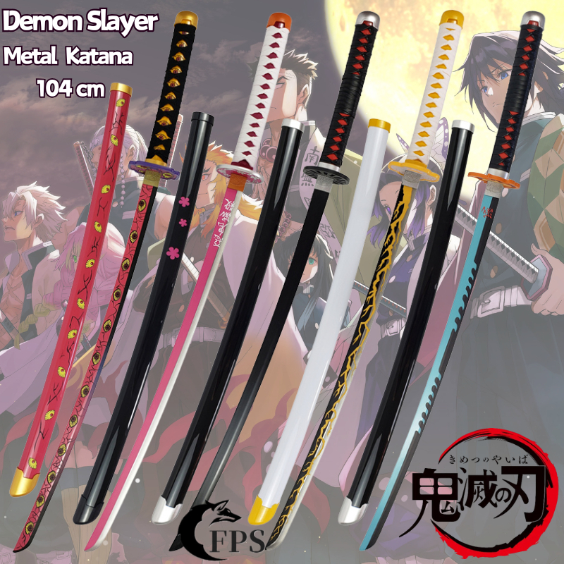 COD 2-Day Delivery104cm Metal Demon Slayer Sword Cosplay Toy Tanjiro ...