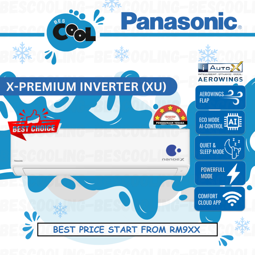 Panasonic X-Premium Inverter R32 Aircond XU Series (1hp/1.5hp/2hp/2.5hp ...