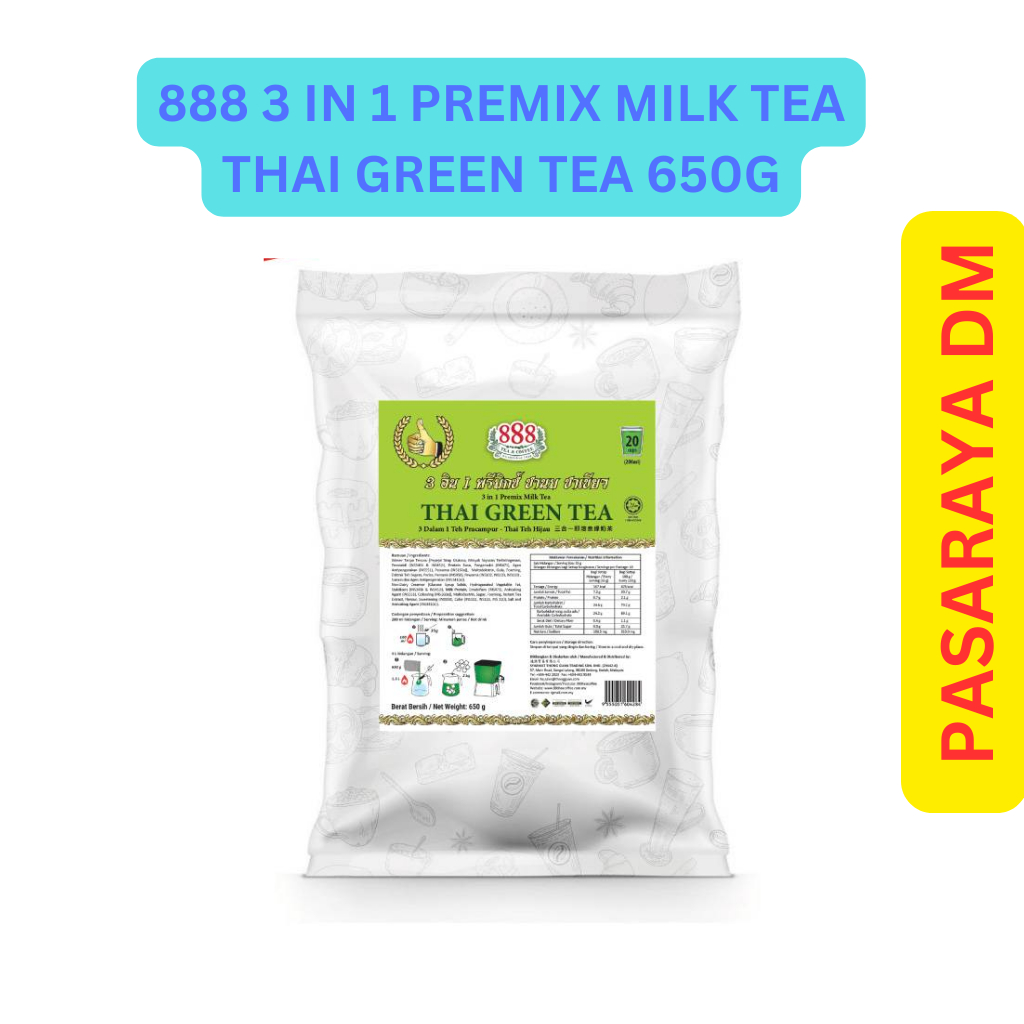 888 Thai Green Tea 3in1 650g (888 THAI GREEN TEA 3IN1 650G) | Shopee ...