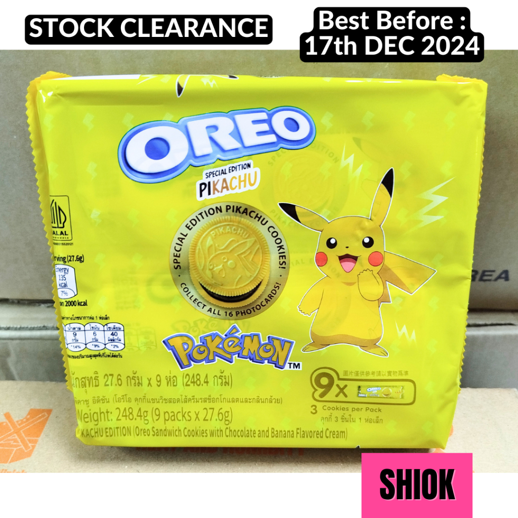 (CLEARANCE) OREO Special PIKACHU Cookies (9-in1 pack 248g) (BestBefore ...