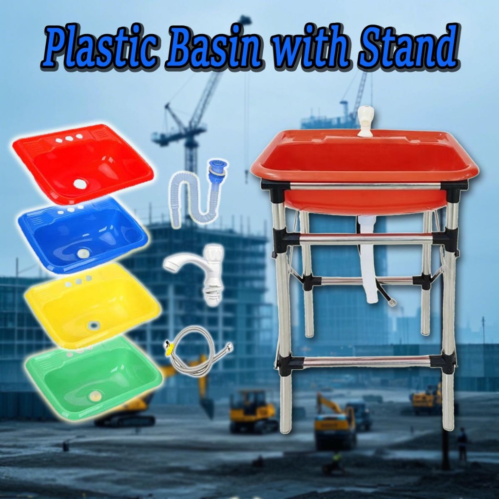 Sinki /Plastic Basin with Foldable Stand / Sinki Plastik Rack Lipat ...