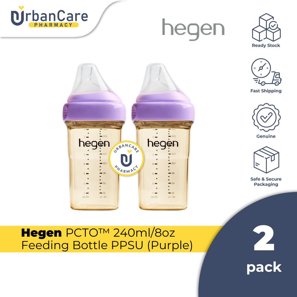 Hegen PCTO™ 240ml/8oz Feeding Bottle PPSU (2-pack) Purple | Shopee Malaysia