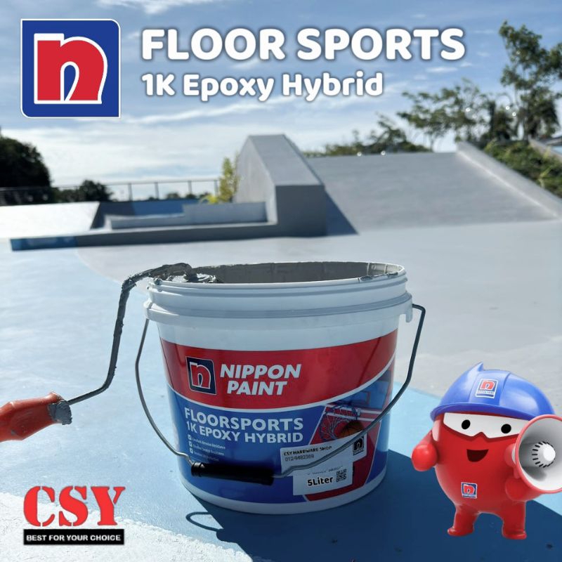 NIPPON PAINT FLOORSPORTS 1K EPOXY HYBRID 5LITER | Shopee Malaysia
