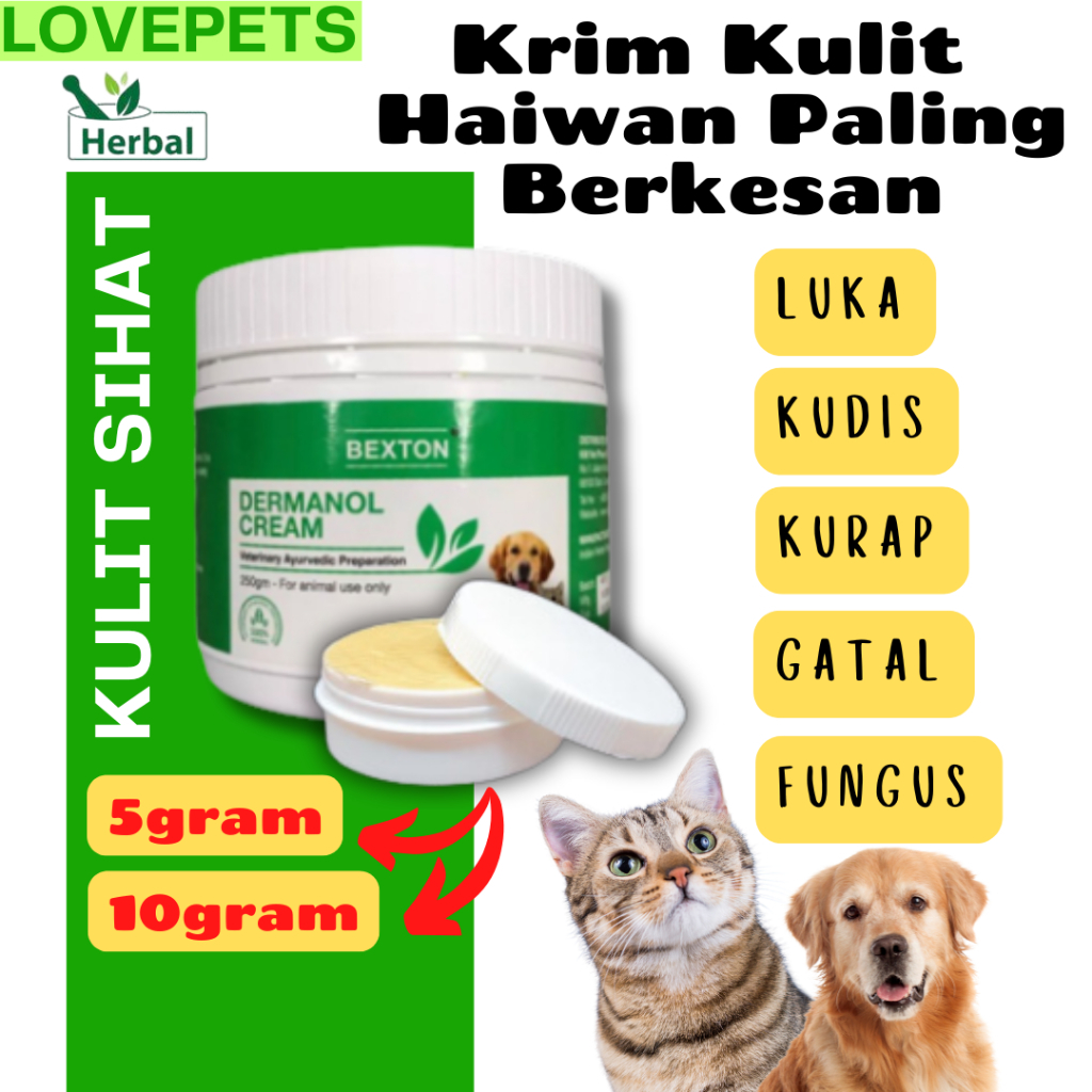 LovePets | Dermanol Krim Ubat Kurap Kucing / Ubat Luka Kucing / Kudis ...