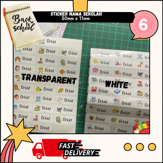 Sticker nama kartun buku sekolah Botol Pensel pen botol susu | Shopee ...