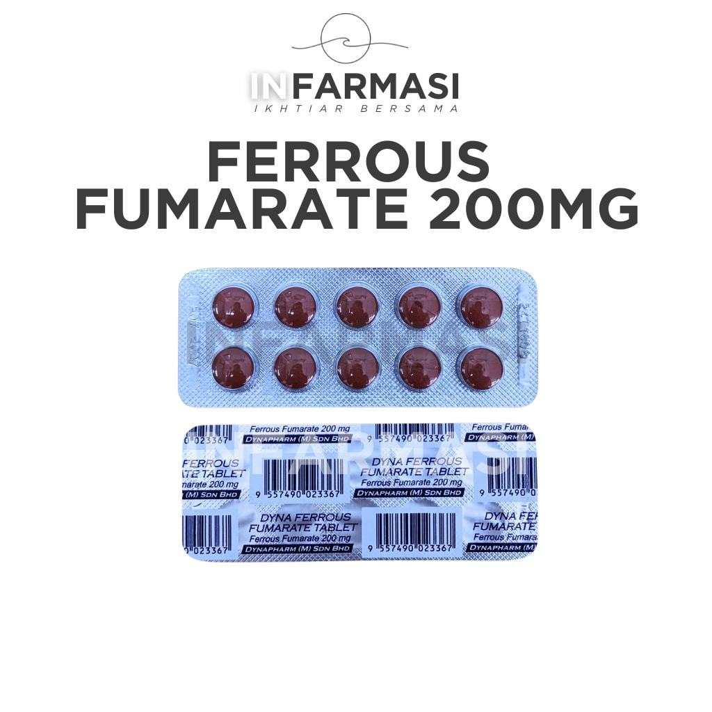 Dyna Ferrous Fumarate 200mg 10's (Strip) - Suplemen Zat Besi untuk ...