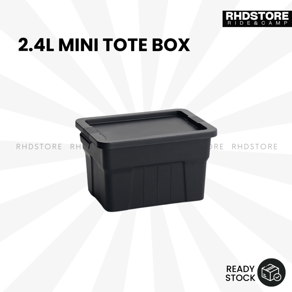 Tote Box With Lid 2.4L Camping Equipment Storage Box Stackable ...
