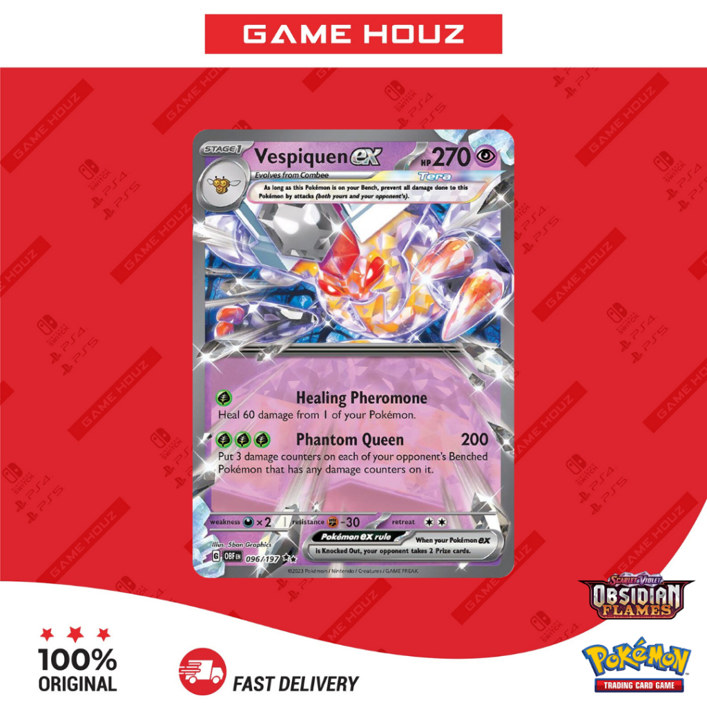 (PTCG) Vespiqueen ex (096/197) [SV03-Scarlet & Violet Obsidian Flames] | Shopee Malaysia