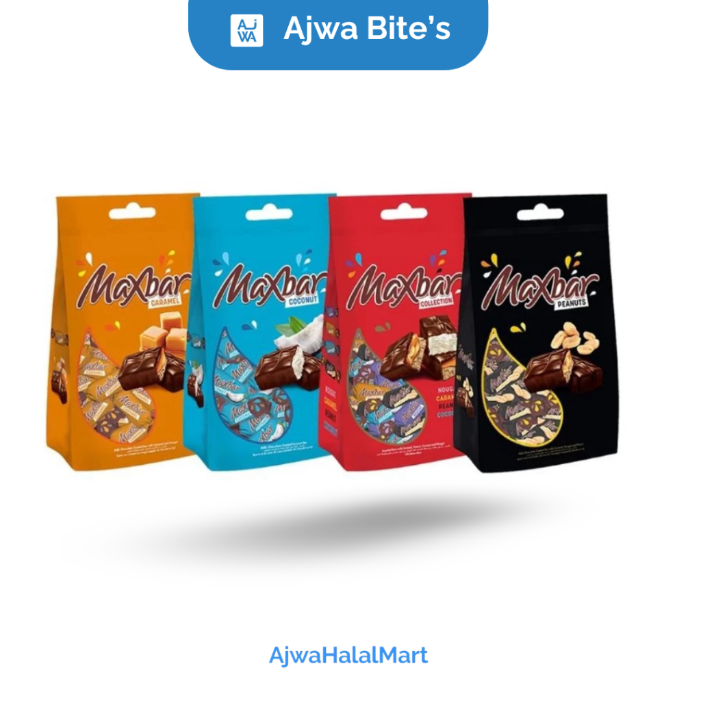 MAXBAR COLLECTION/CARAMEL/PEANUT/COOCNUT MINI CHOCOLATE BAR 430G ...