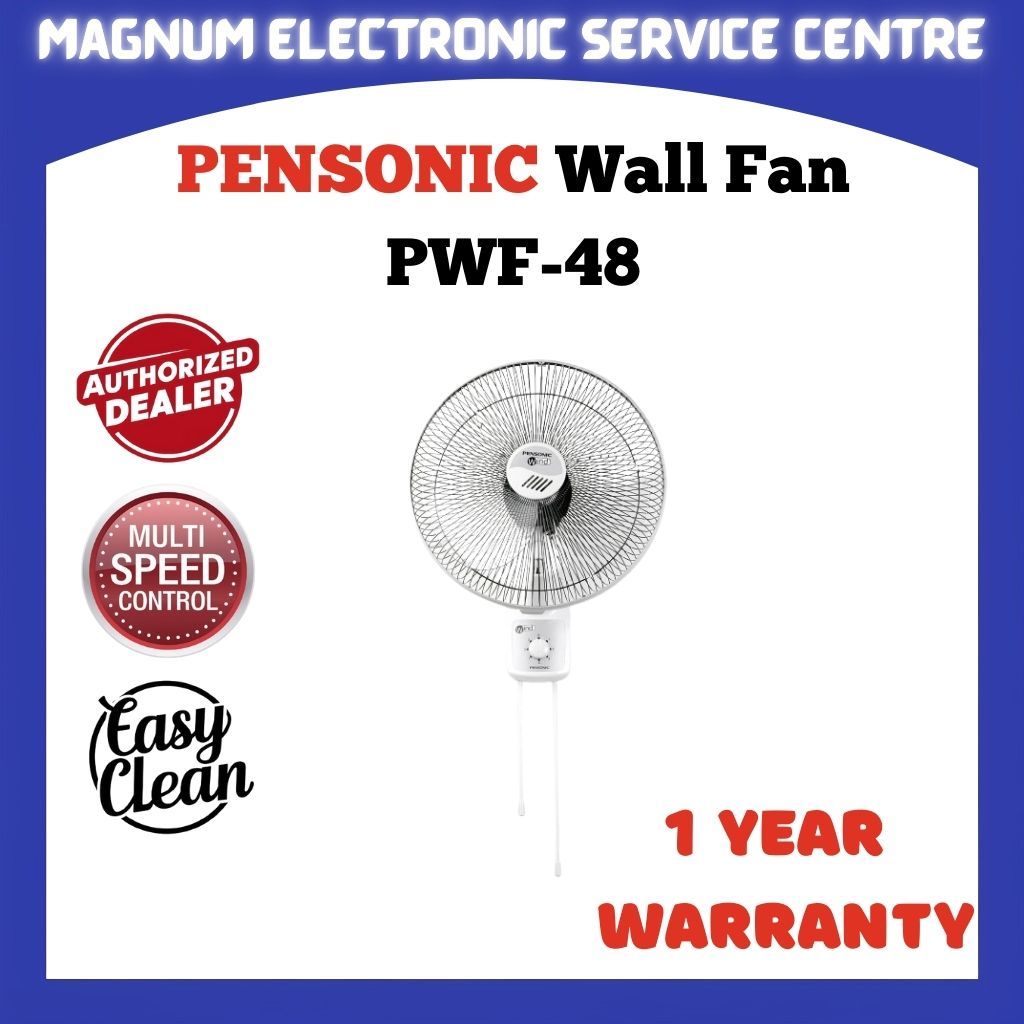 PENSONIC 16" Wall Fan PWF-48 With 3 Speeds , 50W Power , Easy Clean ...