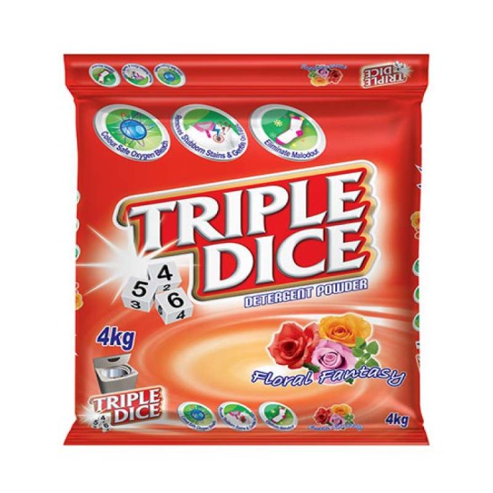 Triple Dice Detergent Powder - Floral (4kg) | Shopee Malaysia