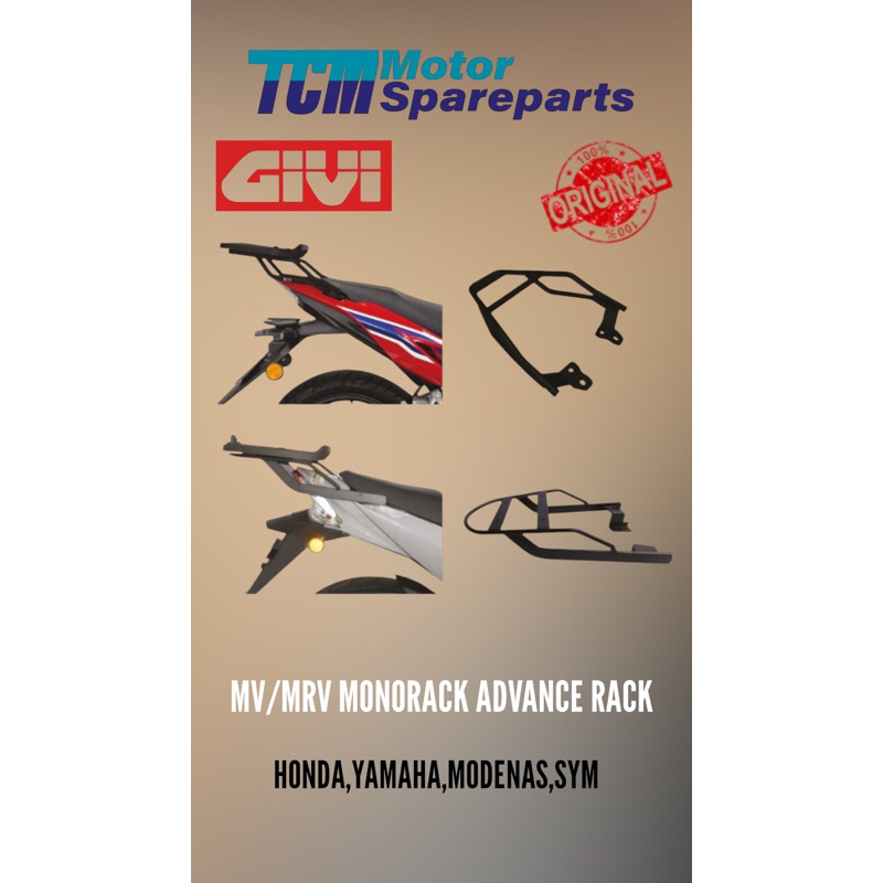 GIVI MV/MRV MONORACK ADVANCE RACK MODENAS CT100/110,ACE115,CT115S ...