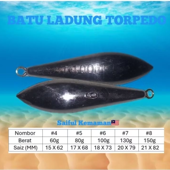 BATU LADUNG TORPEDO / TIMAH MANCING / PEMBERAT PANCING | Shopee Malaysia
