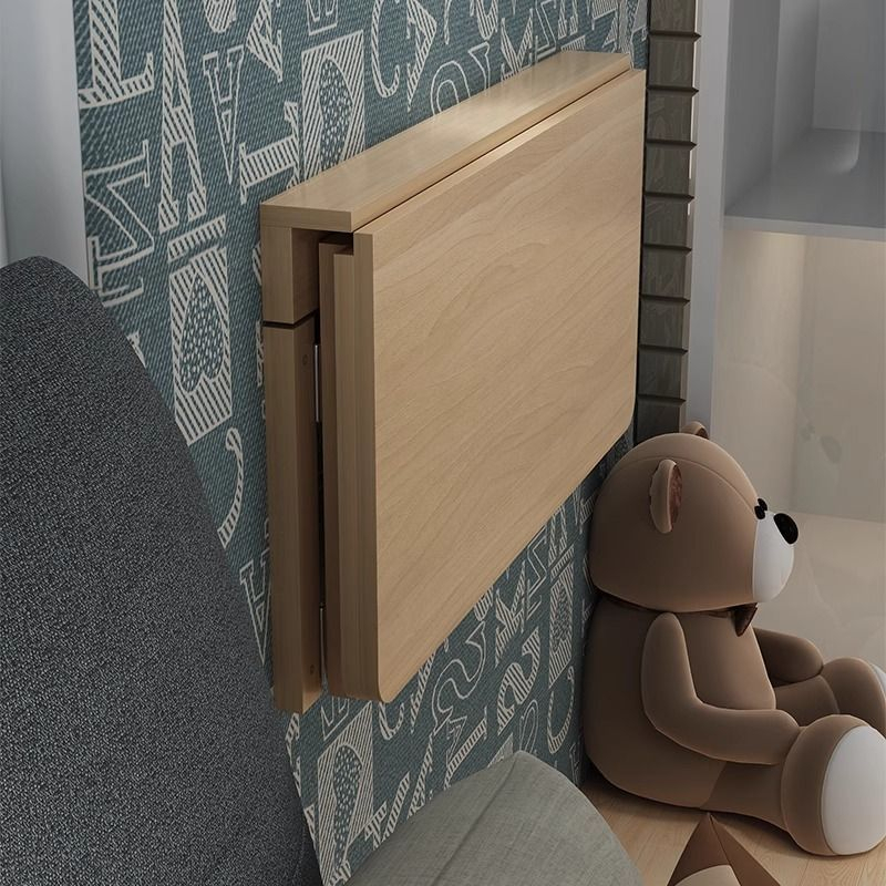 Wall Bedside Table Folding Table Solid Wood Wall-Mounted Dining Table ...