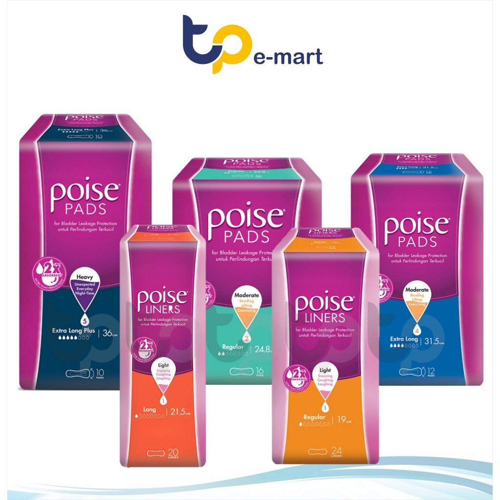 Poise Liners/ Poise Pads Extra Long Incontinence 31.5cm/ Extra Long ...