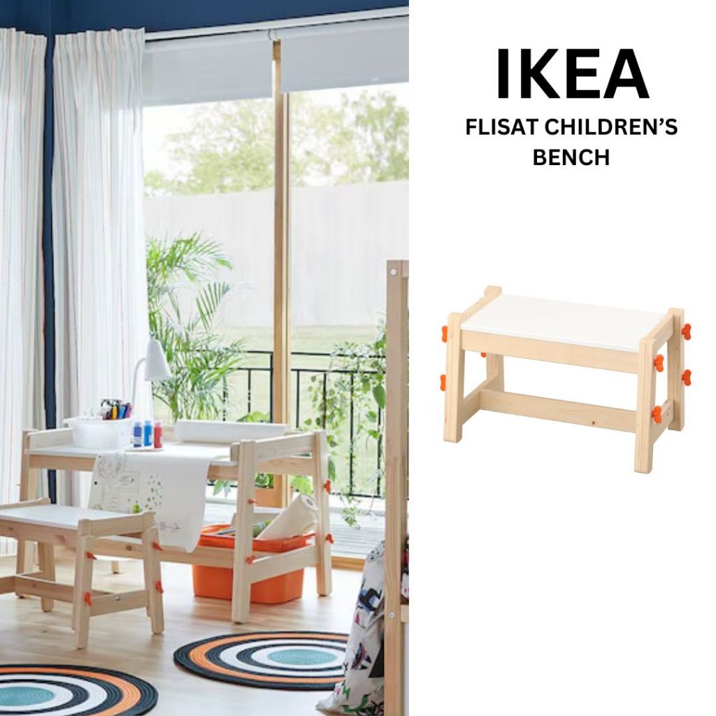 IKEA FLISAT Children's Bench ( Adjustable ) | Shopee Malaysia