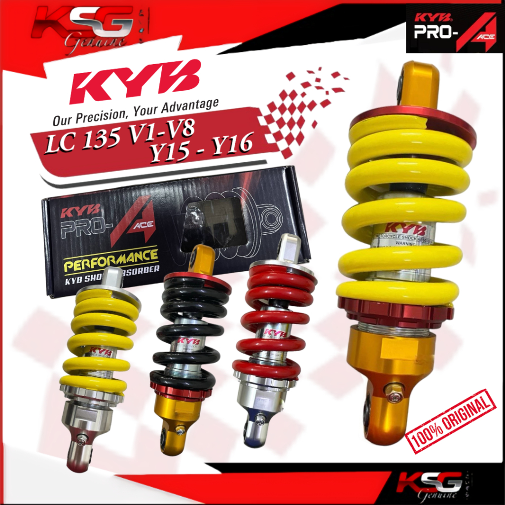 KYB PRO ACE ABSORBER LC135 Y15 ZR Y16 ZR 100% ORIGINAL HEAVY DUTY CNC ...